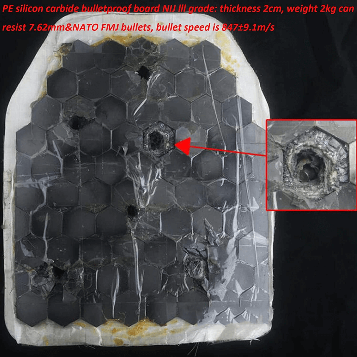 SIC + PE, NIJ III, 20MM, 1.8KG, bulletproof breastplate, ballistic ...