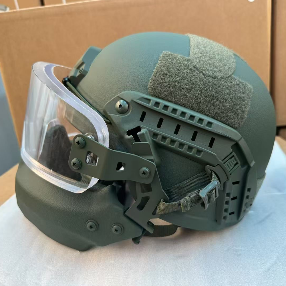 ballistic helmet with face shield and chin guard, TDTM-3, full NIJ IIIA ...